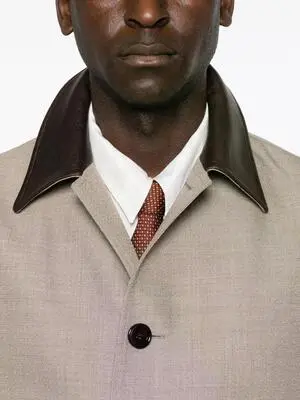 LARDINI Belted Contrast-collar Coat