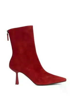 AQUAZZURA Pointed-toe Suede Ankle Boots - Red