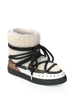 Inuikii Curly Rock Studded Ankle Boots - Neutrals