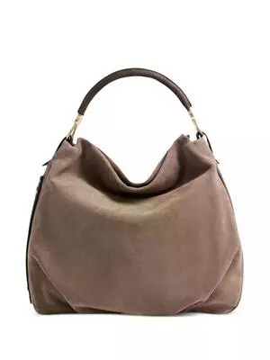 Borbonese Medium Bice Suede Shoulder Bag - Brown