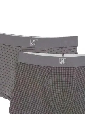 Marc O'polo Check-print Striped Boxers - Grey