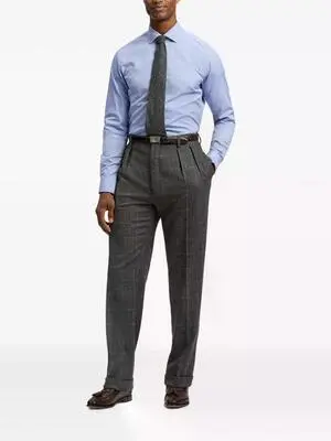 Ralph Lauren Purple Label Glenn Check-pattern Pleated Wool Trousers