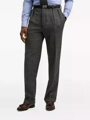 Ralph Lauren Purple Label Glenn Check-pattern Pleated Wool Trousers
