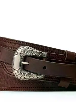 Ralph Lauren Purple Label Topstitched Leather Belt