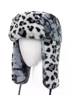 KANGOL Leopard-print Faux-fur Trapper Hat