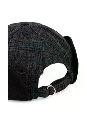 KANGOL Check Ear-flap Cap - Grey
