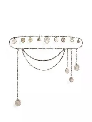 Ralph Lauren Charm-embellished Multi-chain Belt - Silver