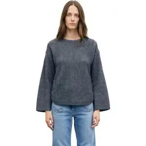 Gerard Darel Ribbed Merino Alpaca Sculpted Pullover - Medium Gray