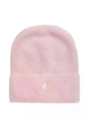 KANGOL Logo-embroidered Faux-fur Beanie Hat - Pink