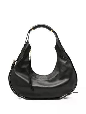 Moschino Curved Leather Shoulder Bag
