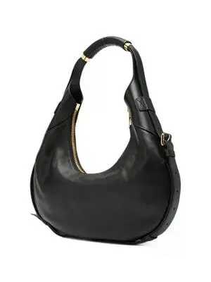 Moschino Curved Leather Shoulder Bag