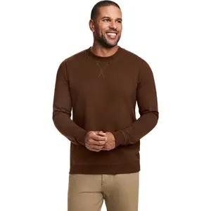 JOCKEY Lightweight Cotton Blend Fleece Crew Sweatshirt - Walnut