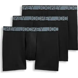 JOCKEY Active Microfiber 5" Boxer Brief3 Pack - Black