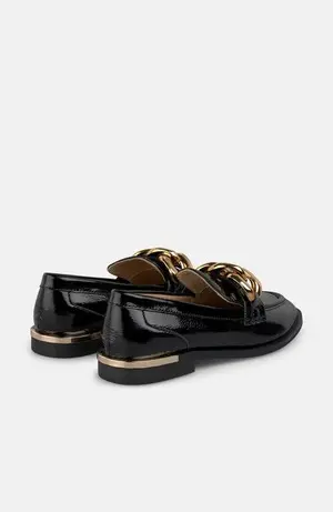 ALMA EN PENA Metallic Detail Moccasin - Black