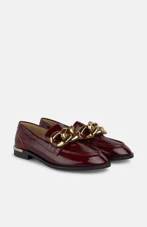ALMA EN PENA Metallic Detail Moccasin - Wine