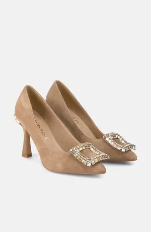 ALMA EN PENA High Heel Shoe Brooch - Camel