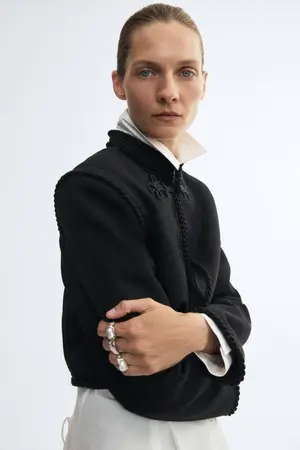 H&M Cropped Braid-detail Jacket