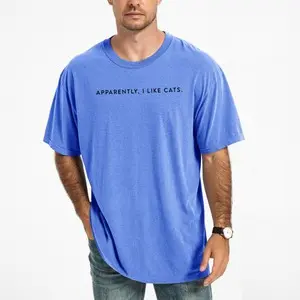 SIMPLY SAGE MARKET Apparently I Like Cats Garment Dyed T-shirt - Flo Blue