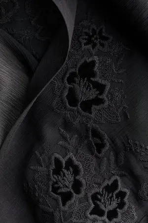 H&M Embroidered Chiffon Skirt