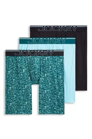 JOCKEY Everactive Motion Stretch Microfiber 8" Long Leg Boxer Brief3 Pack - Surface Texture