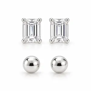 DONATELLO GIAN Sterling Stud Earring Stacking Set - Silver
