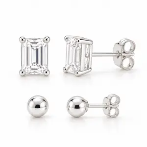 DONATELLO GIAN Sterling Stud Earring Stacking Set