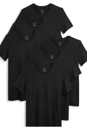 JOCKEY Cotton Stretch Crew Neck Undershirt6 Pack - Black
