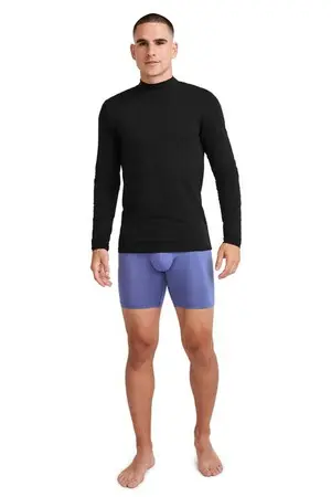 JOCKEY Cotton Stretch Long Sleeve Mock Neck Tee - Black