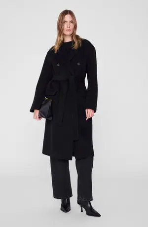 ANINE BING Sana Coat Cashmere Blend - Black