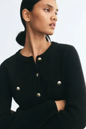 H&M Knit Button-front Dress