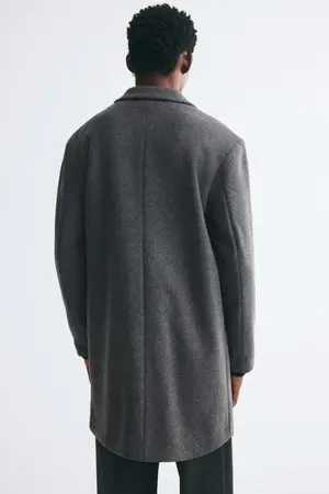 H&M Single-breasted Coat - Dark Gray