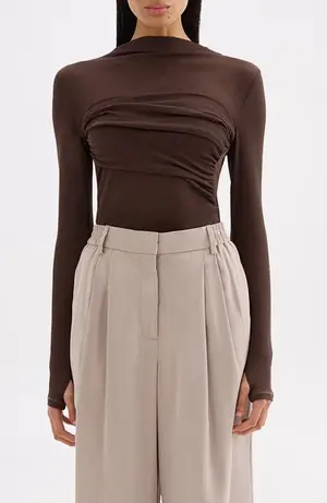Nude Lucy Aster Mesh Top - Chocolate