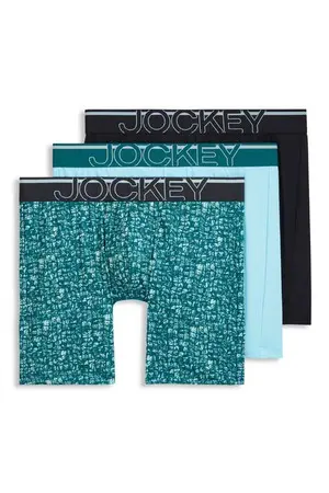 JOCKEY Mens Everactive Motion Stretch Microfiber 5" Boxer Brief3 Pack Surface Texture