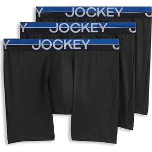 JOCKEY Infinite Cool Microfiber Stretch 6" Boxer Brief3 Pack - Black