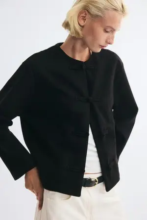 H&M Knot-button Jersey Jacket