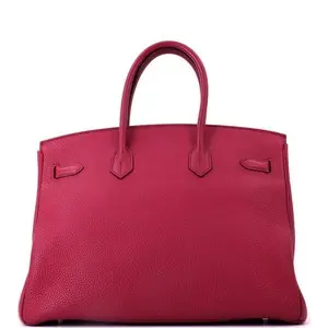 Hermès Birkin Handbag Togo With Palladium Hardware 35 - Red