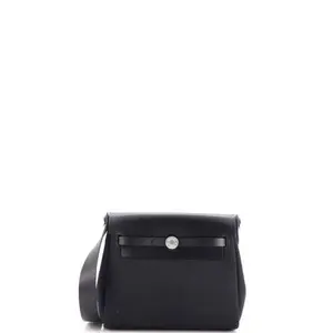 Hermès Herbag Zip Toile And Leather 20 - Black