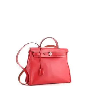 Hermès Herbag Zip Berline Vache Canvas And Leather 31