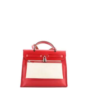 Hermès Herbag Zip Berline Vache Canvas And Leather 31