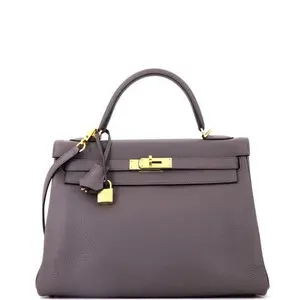 Hermès Kelly Handbag Togo With Gold Hardware 32 - Grey