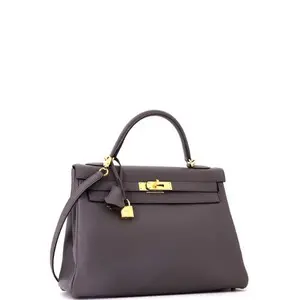 Hermès Kelly Handbag Togo With Gold Hardware 32 - Grey