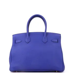 Hermès Birkin Handbag Togo With Gold Hardware 30 - Blue