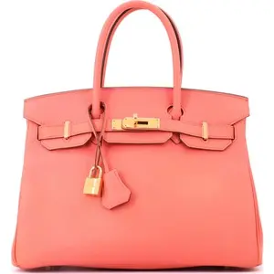 Hermès Birkin Handbag Pink Epsom With Gold Hardware 30 Orange