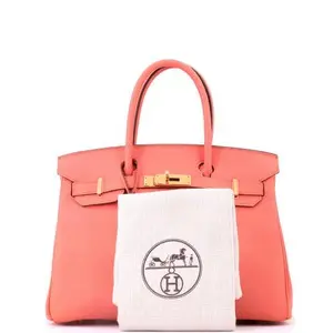 Hermès Birkin Handbag Pink Epsom With Gold Hardware 30 - Orange
