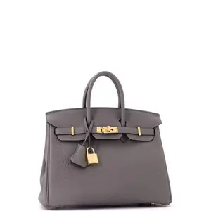 Hermès Birkin Handbag Togo With Gold Hardware 25 - Grey