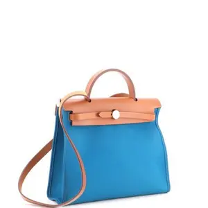 Hermès Herbag Zip Leather And Toile 31 - Blue