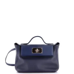 Hermès 24/24 Bag Evercolor With Swift 21 - Blue