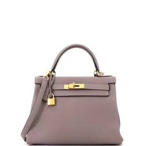 Hermès Kelly Handbag Togo With Gold Hardware 28 - Grey