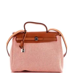 Hermès Herbag Zip Criss Viking Toile And Leather 31 - Red