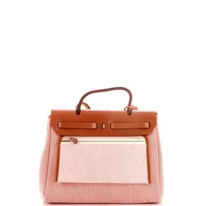 Hermès Herbag Zip Criss Viking Toile And Leather 31 - Red